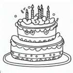 Doğum Günü Pastası Boyama Sayfası – boyamasayfalari.com