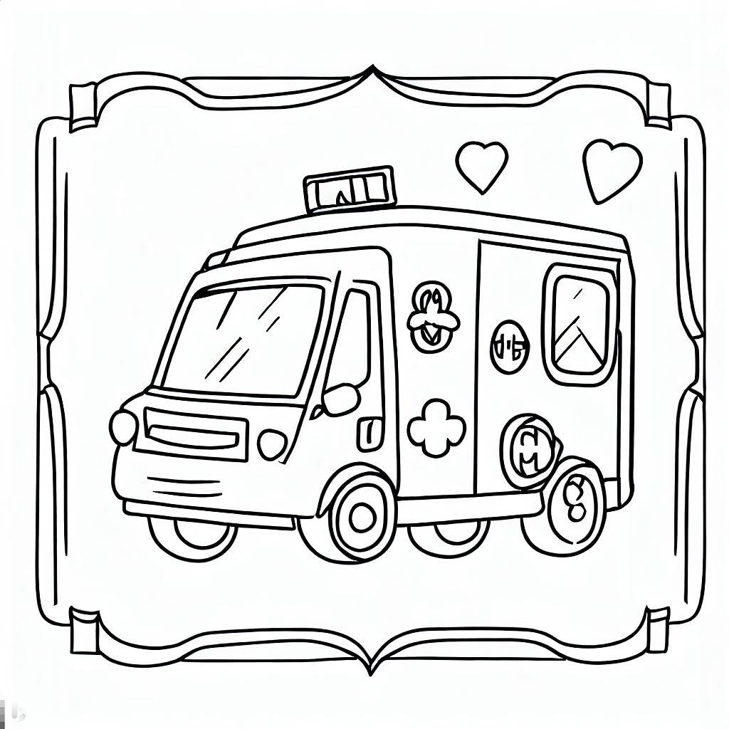 Ambulans Boyama Sayfası – boyamasayfalari.com