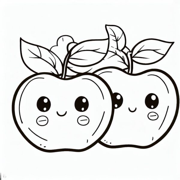 Sevimli Elmalar – boyamasayfalari.com