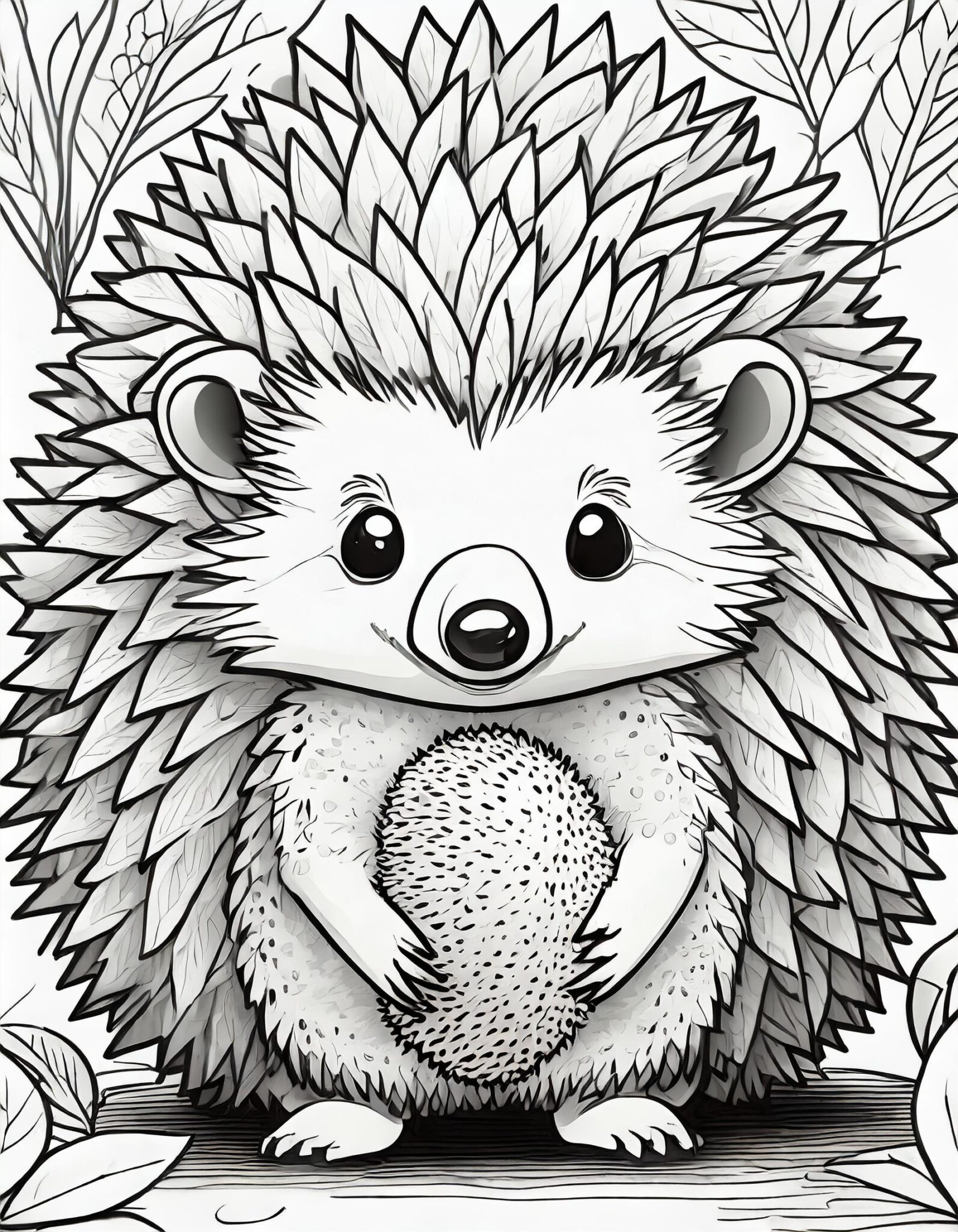 Resimli Boyama Sayfası: Sevimli Kirpi – boyamasayfalari.com