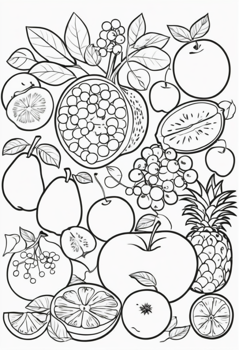Karışık Meyve Boyama Sayfaları – boyamasayfalari.com