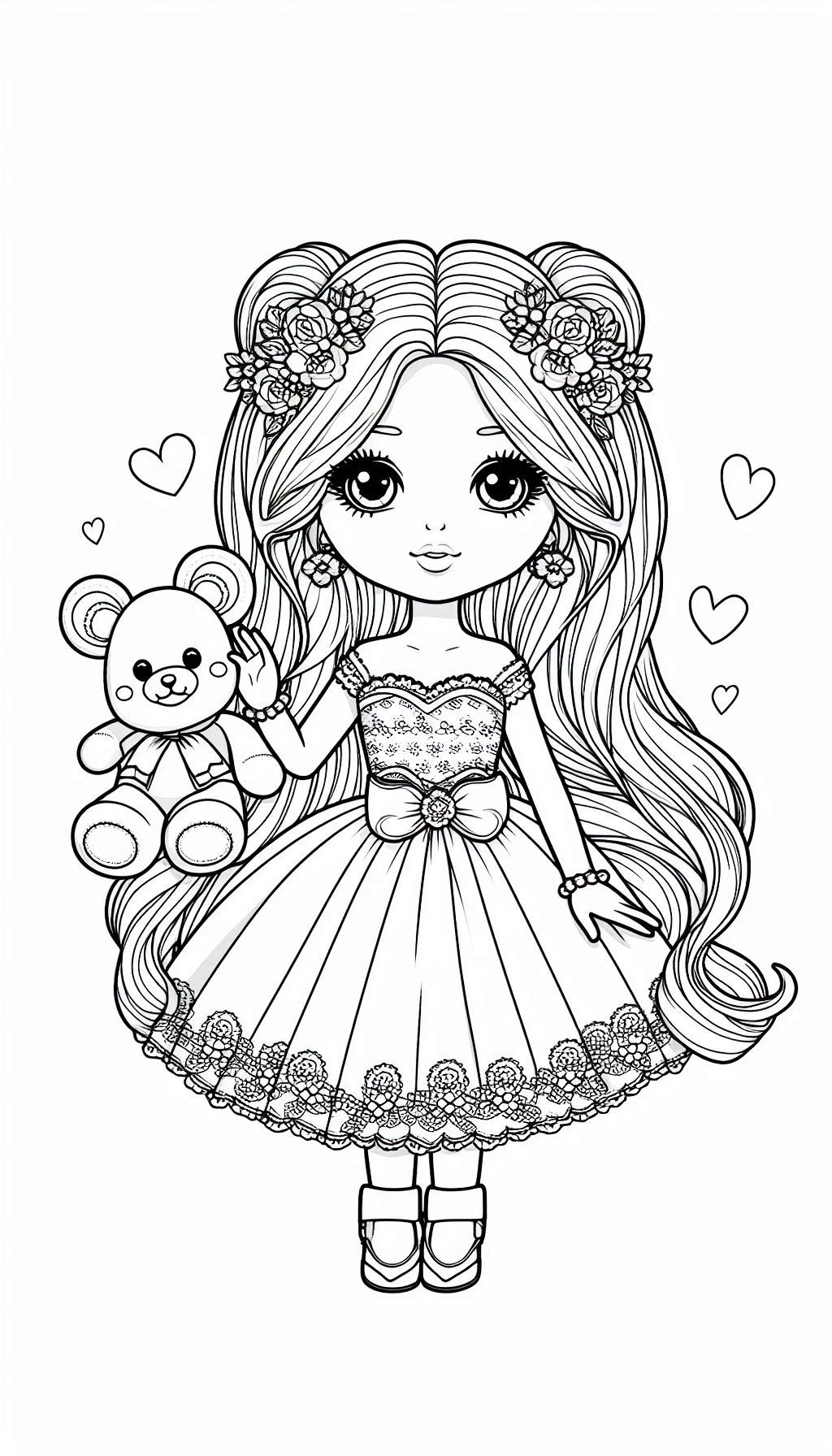 Barbie Bebek Boyaması Kız Çocukları İçin – boyamasayfalari.com