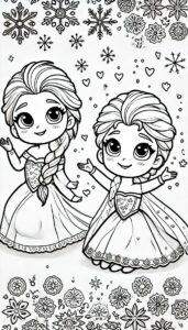 Eğitici Elsa Anna Boyama Çalışmaları – boyamasayfalari.com