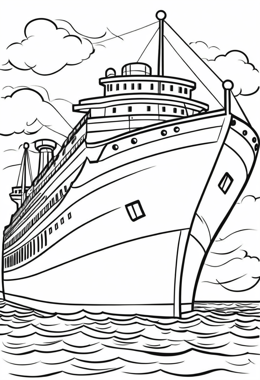 Gemi Resmi Boyaması – boyamasayfalari.com