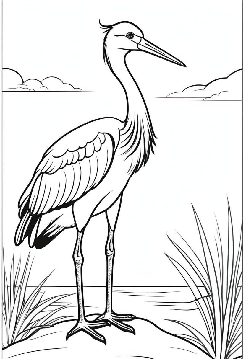 Ücretsiz Leylek Boyama Sayfası – boyamasayfalari.com